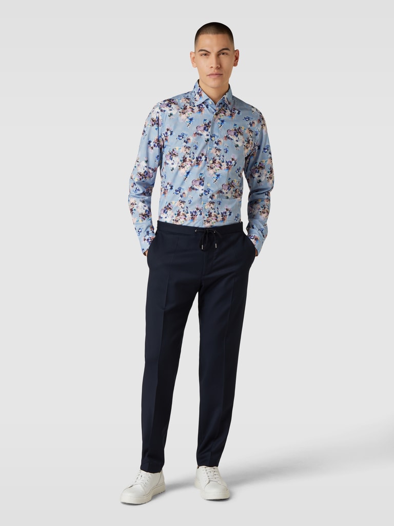 FIL NOIR Regular Fit Business-Hemd mit floralem Muster (bleu) online kaufen