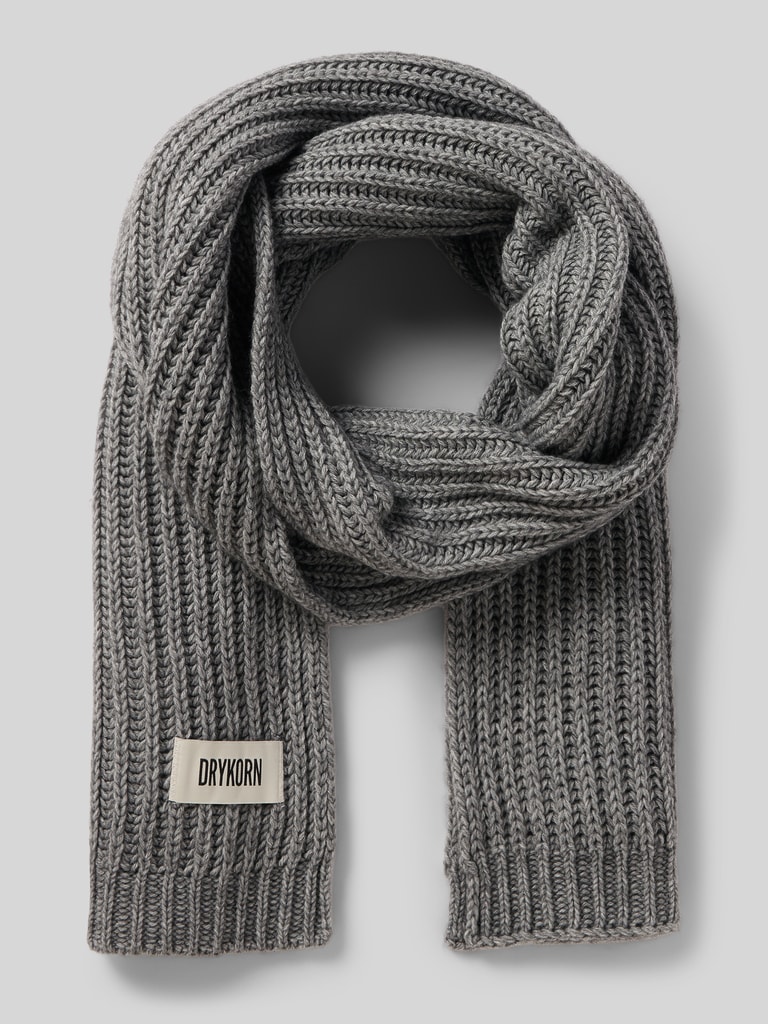 Drykorn Sjaal met labeldetail, model 'CRONICA' in middengrijs gemêleerd ...