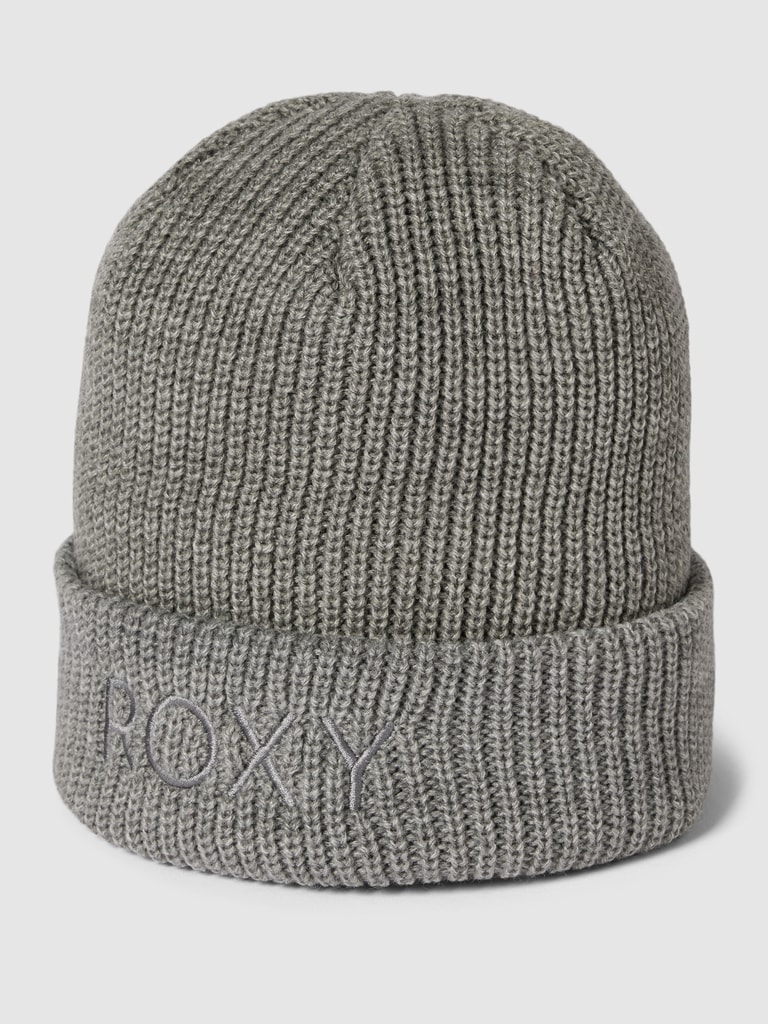 Roxy Beanie met labelstitching, model 'FREJA' in lichtgrijs online kopen | P&C
