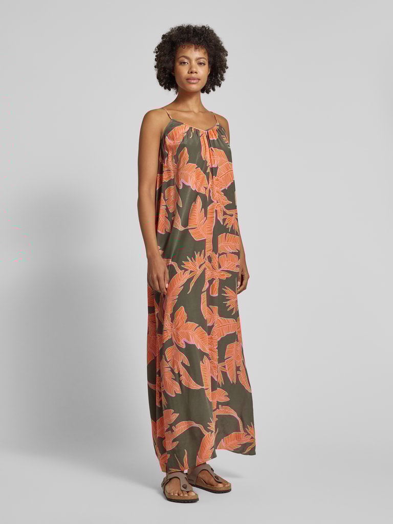 MOS MOSH Midi-jurk met all-over print, model 'Alohi Grace' in kaki ...