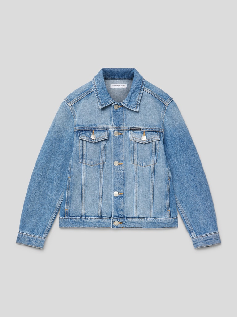 Calvin Klein Jeans Jeansjack met platte kraag, model 'ICONIC' in ...