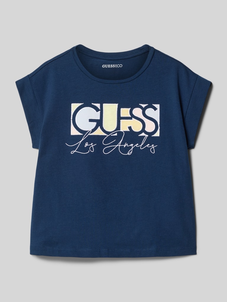 Guess T-Shirt mit Label-Stitching (marine) online kaufen