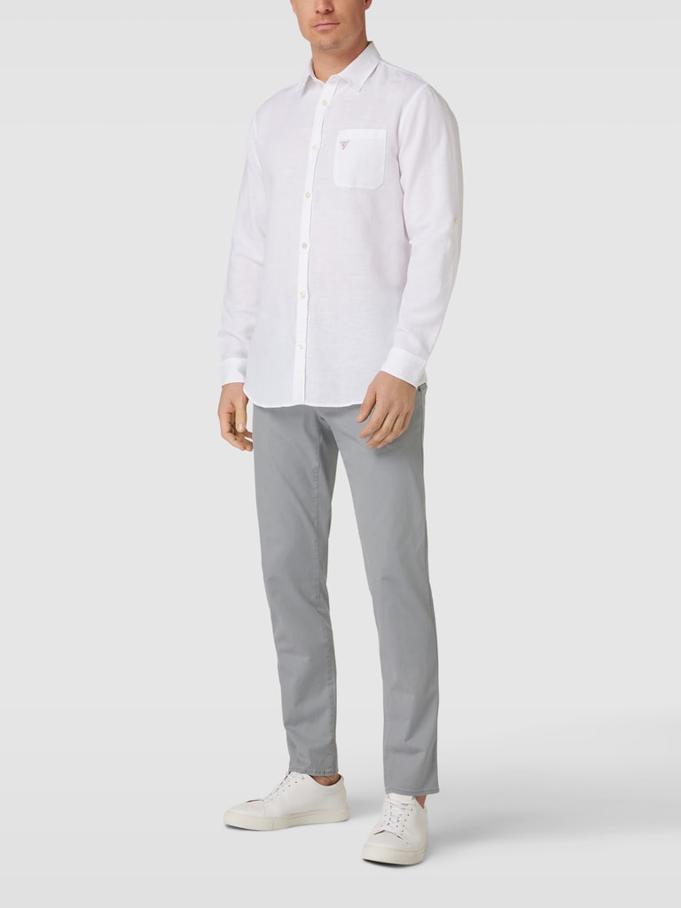 Brax Broek met labelpatch, model 'FABIO' in zilver online kopen | P&C