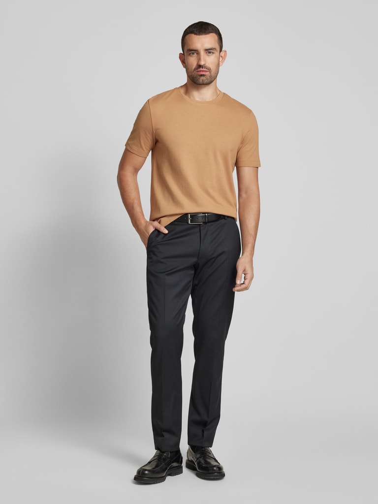 BOSS T-Shirt mit geripptem Rundhalsausschnitt Modell 'TIBURT' (beige ...