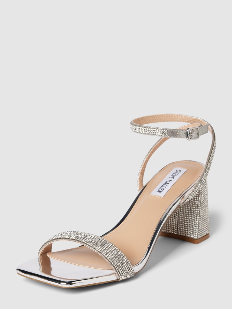 Steve Madden Sandalen met strass-steentjes, model 'LUXE' in zilver ...