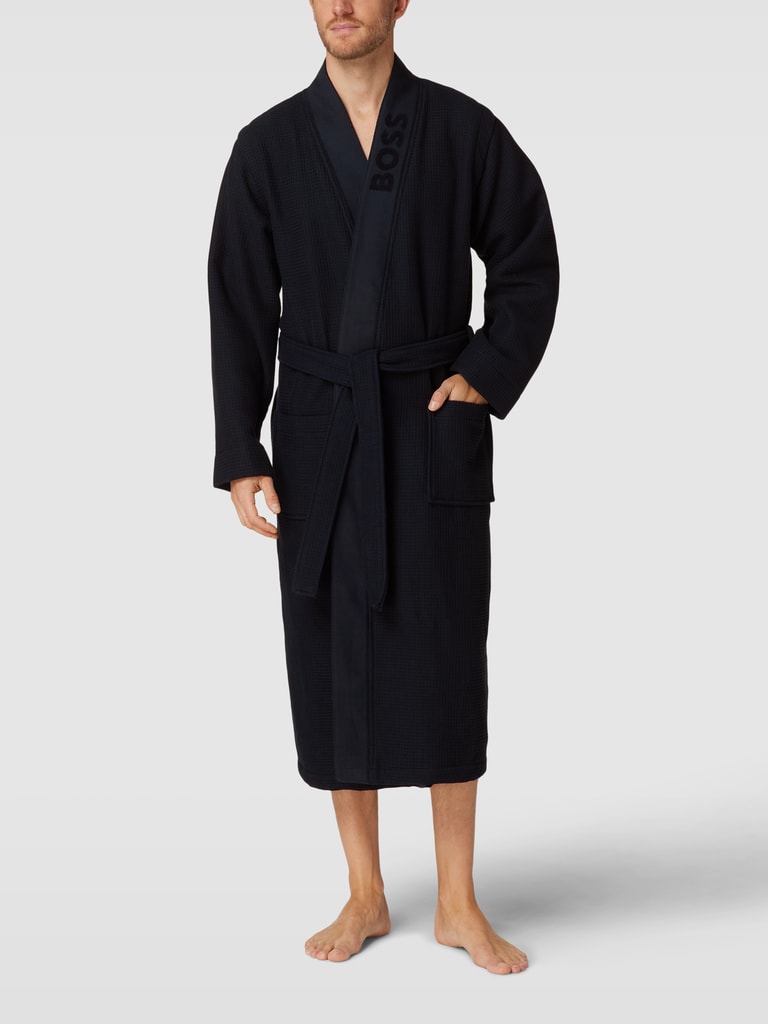 BOSS Bademantel mit Strukturmuster Modell 'Waffle Kimono' (dunkelblau ...