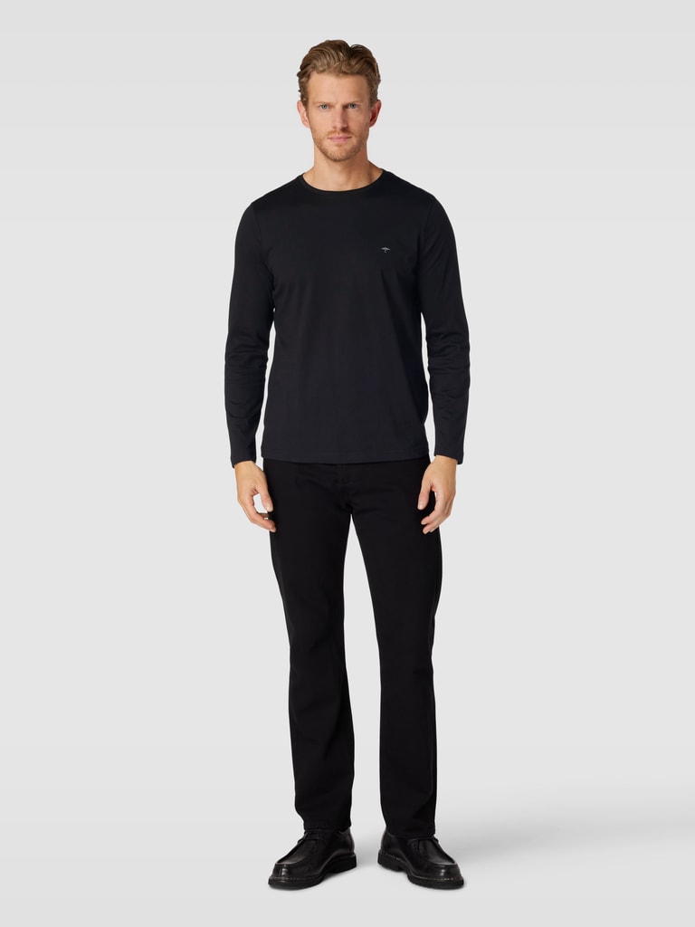 Fynch-Hatton Longsleeve mit Logo-Detail (black) online kaufen