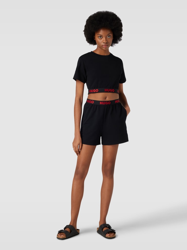 HUGO Cropped T-Shirt mit Label-Detail (black) online kaufen