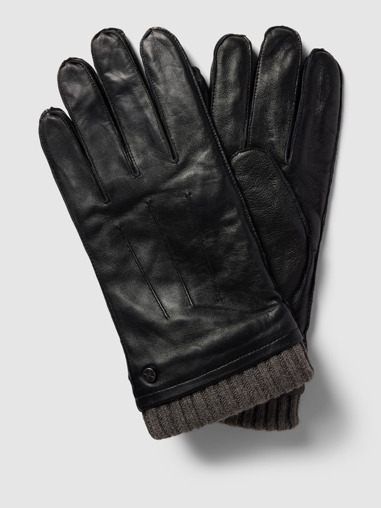 Pearlwood Handschoenen van schapenleer met siernaden, model 'touch' in ...