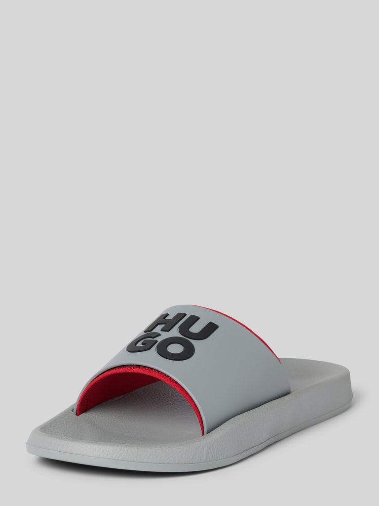 HUGO Slides mit Label-Print Modell 'Nil' (hellgrau) online kaufen