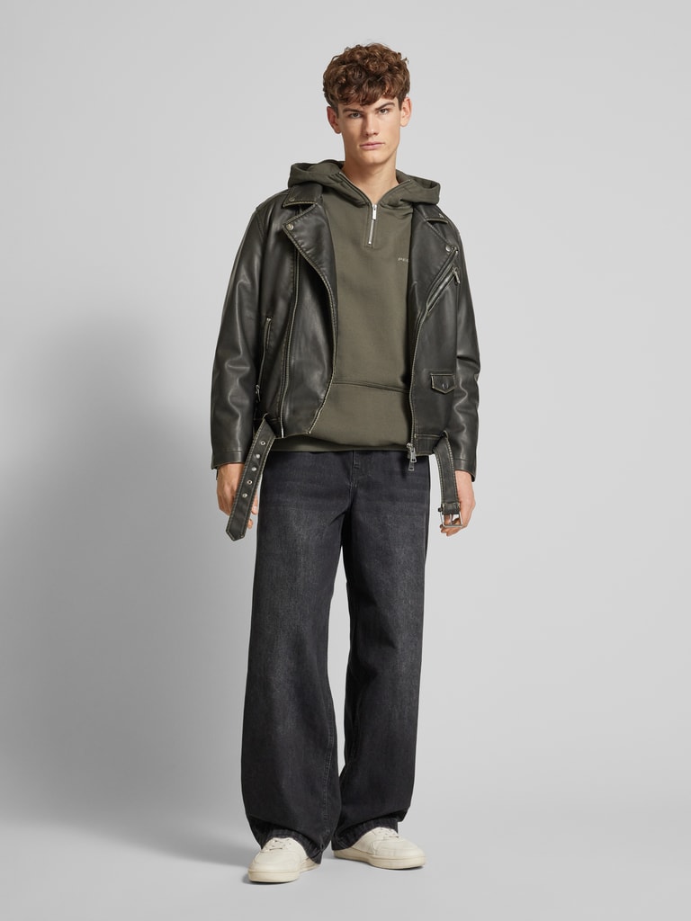 Pegador Oversized Hoodie mit Reißverschlussleiste (oliv) online kaufen