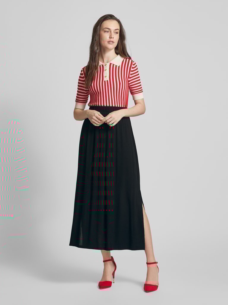 ICHI Midirock in Crinkle-Optik Modell 'MARRAKECH' (black) online kaufen