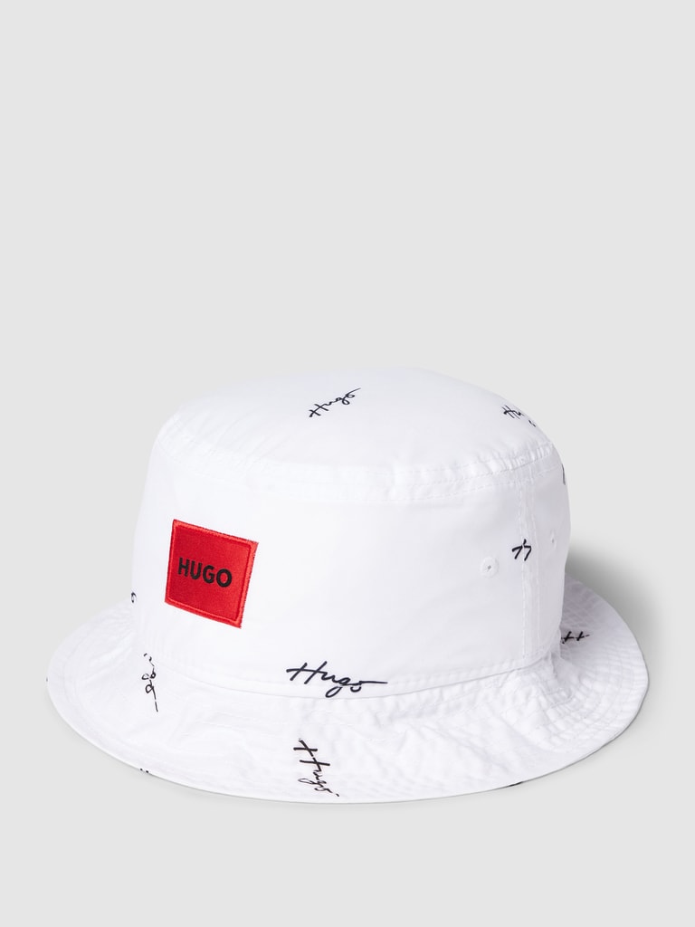 HUGO Bucket Hat mit Label-Print (weiss) online kaufen