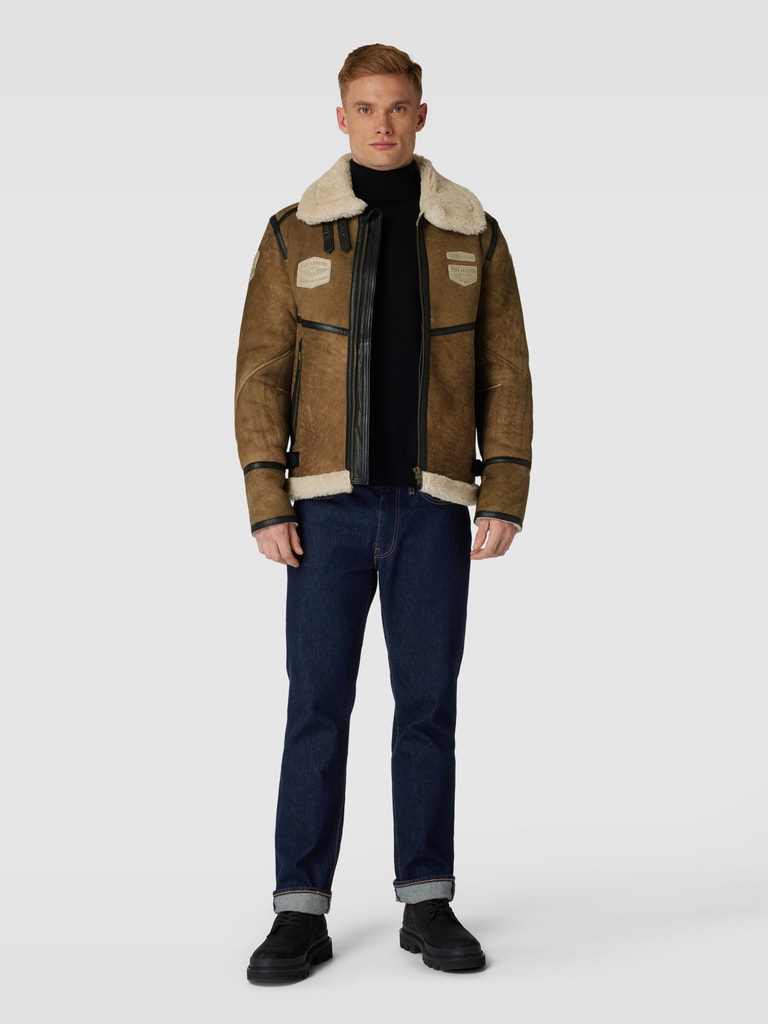 PME Legend Jacke aus Schafsfell mit Label-Patches Modell 'CEPTOR ...