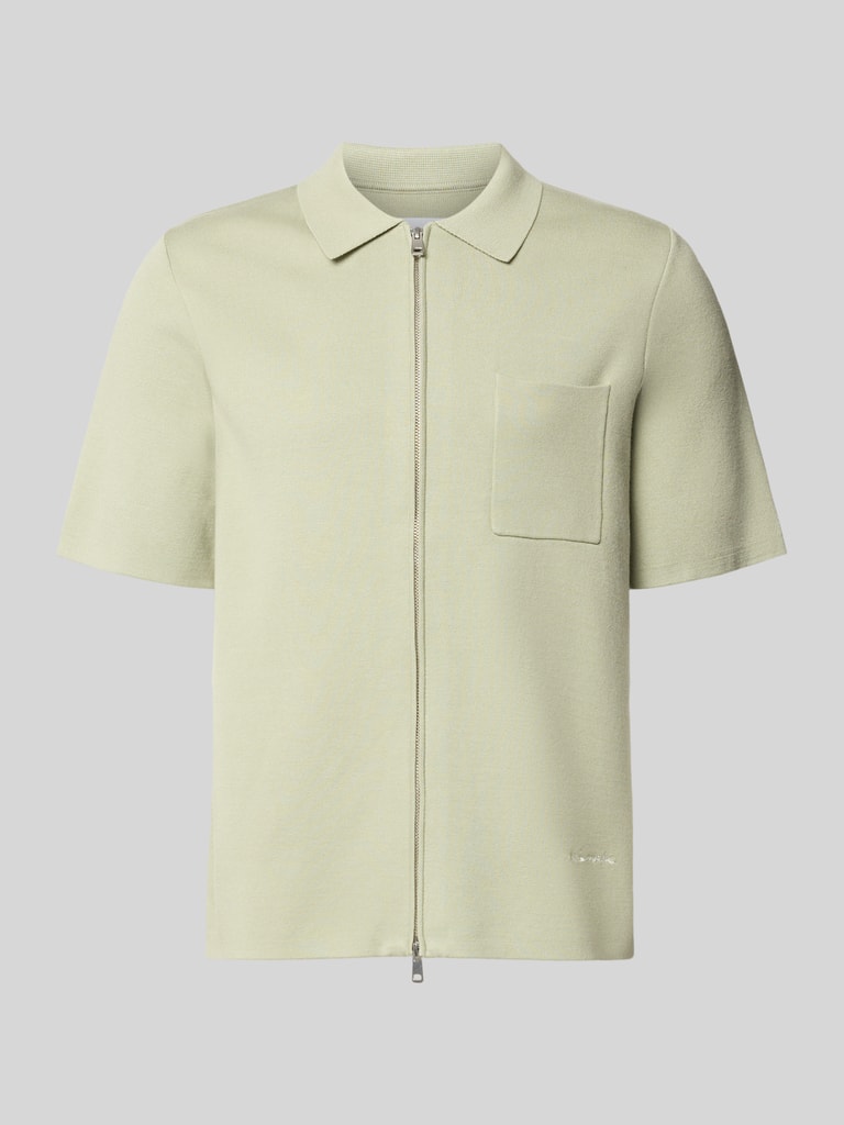Kup online Samsøe Samsøe koszulka polo o kroju slim fit z zamkiem ...