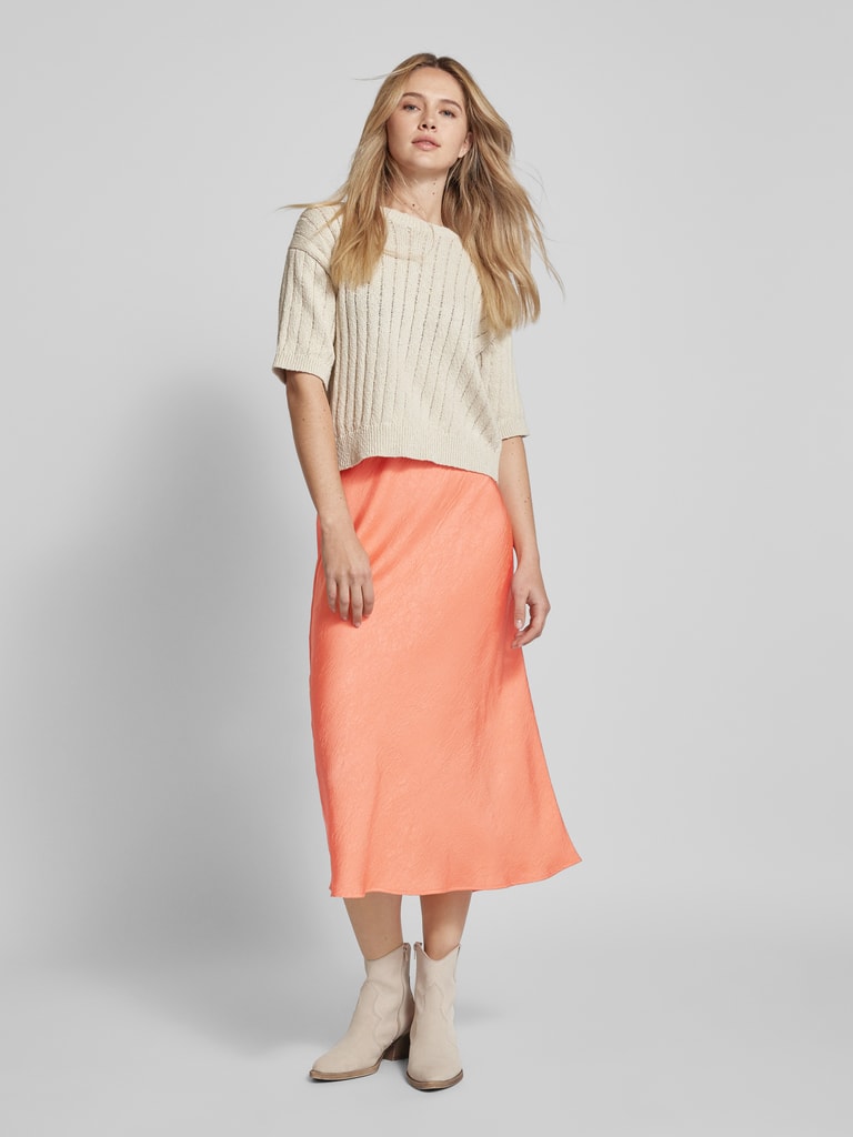Kup online OPUS Spódnica midi z elastycznym pasem model ‘Runi’ (koralowy)