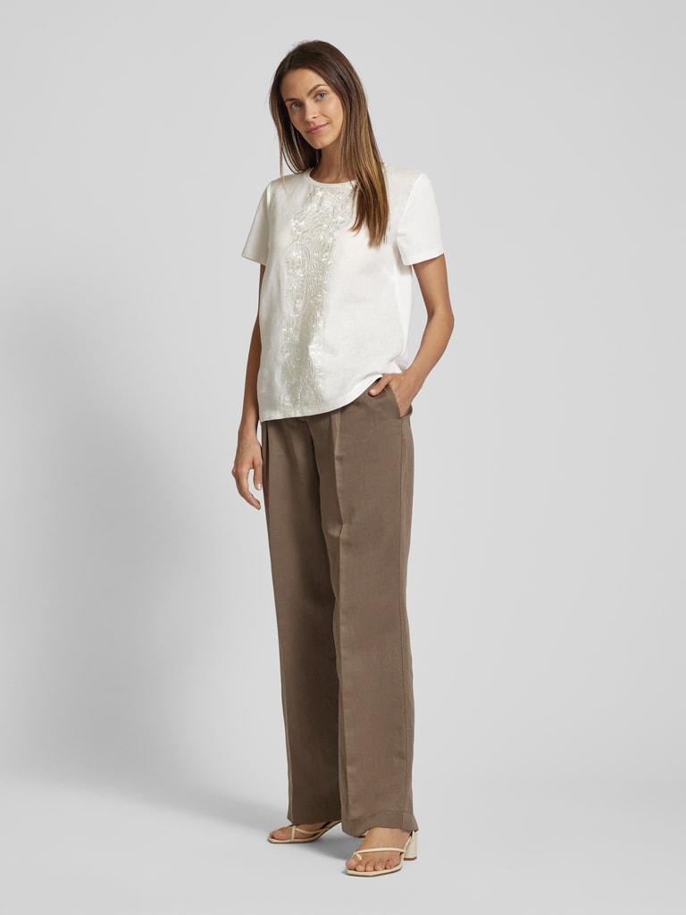 Weekend Max Mara T-Shirt aus Flachs mit Rundhalsausschnitt Modell ...