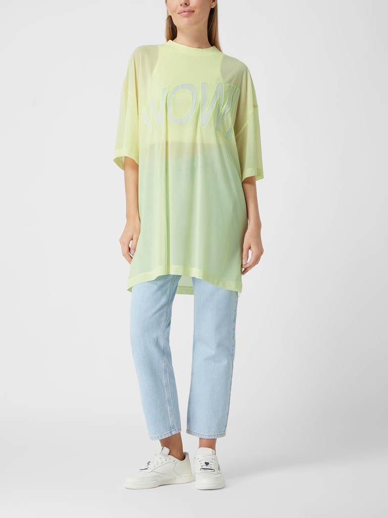 Karo Kauer Longshirt mit Message (hellgelb) online kaufen