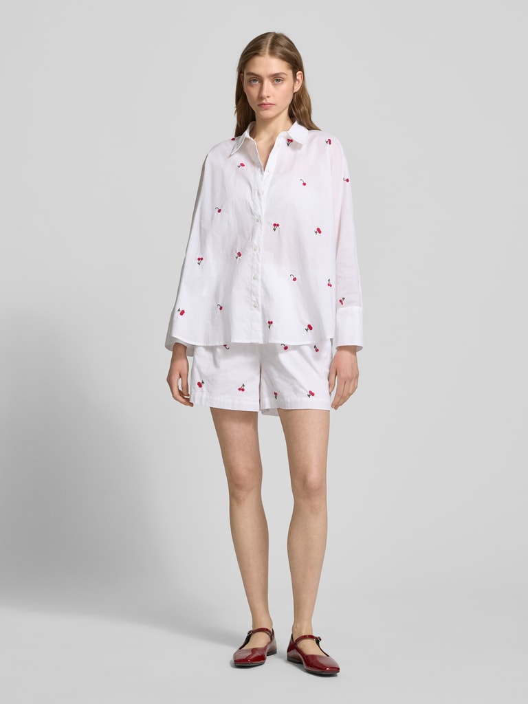 Only Relaxed Fit Shorts aus reiner Baumwolle mit Stickereien Modell ...