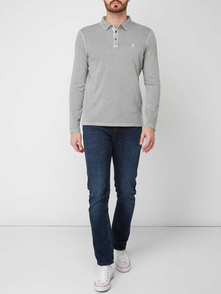 Marc O'Polo Poloshirt mit langem Arm (mittelgrau) online kaufen