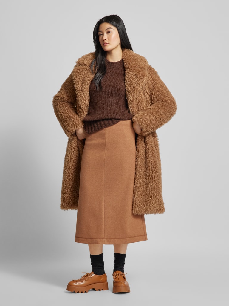 Rich & Royal Mantel mit Teddyfell (hellbraun) online kaufen
