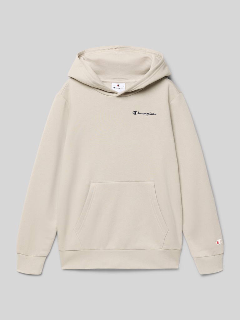 CHAMPION Hoodie mit Label-Stitching und Känguru-Tasche (stein) online ...