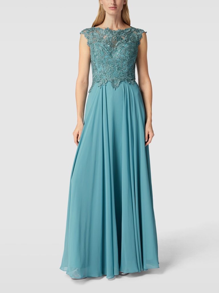 Luxuar Abendkleid mit Zierbesatz und Cut Out (gruen) online kaufen