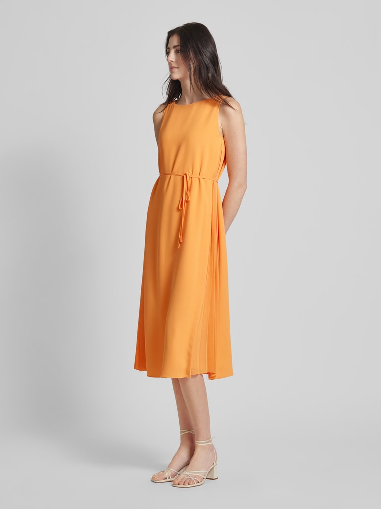 COMMA Midikleid in unifarbenem Design (orange) online kaufen