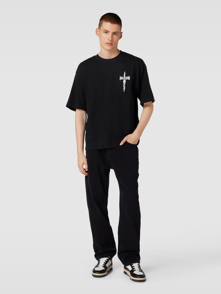 REVIEW Oversized T-Shirt mit CROSS Print (black) online kaufen