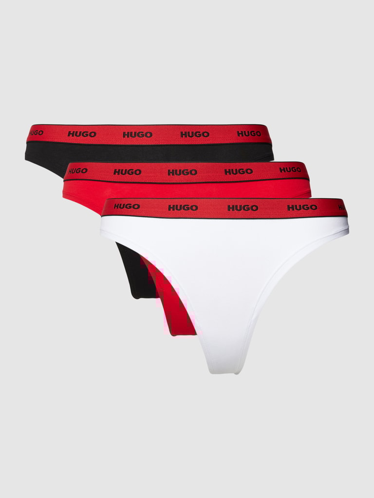 HUGO String mit elastischem Logo-Bund im 3er-Pack (rot) online kaufen
