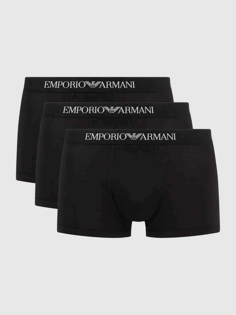 Emporio Armani Trunks mit Logo-Bund im 3er-Pack (black) online kaufen