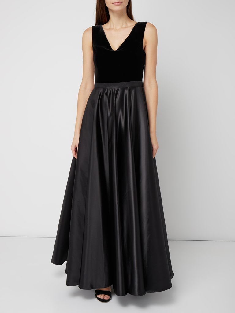 Paradi Abendkleid aus Satin und Samt (black) online kaufen