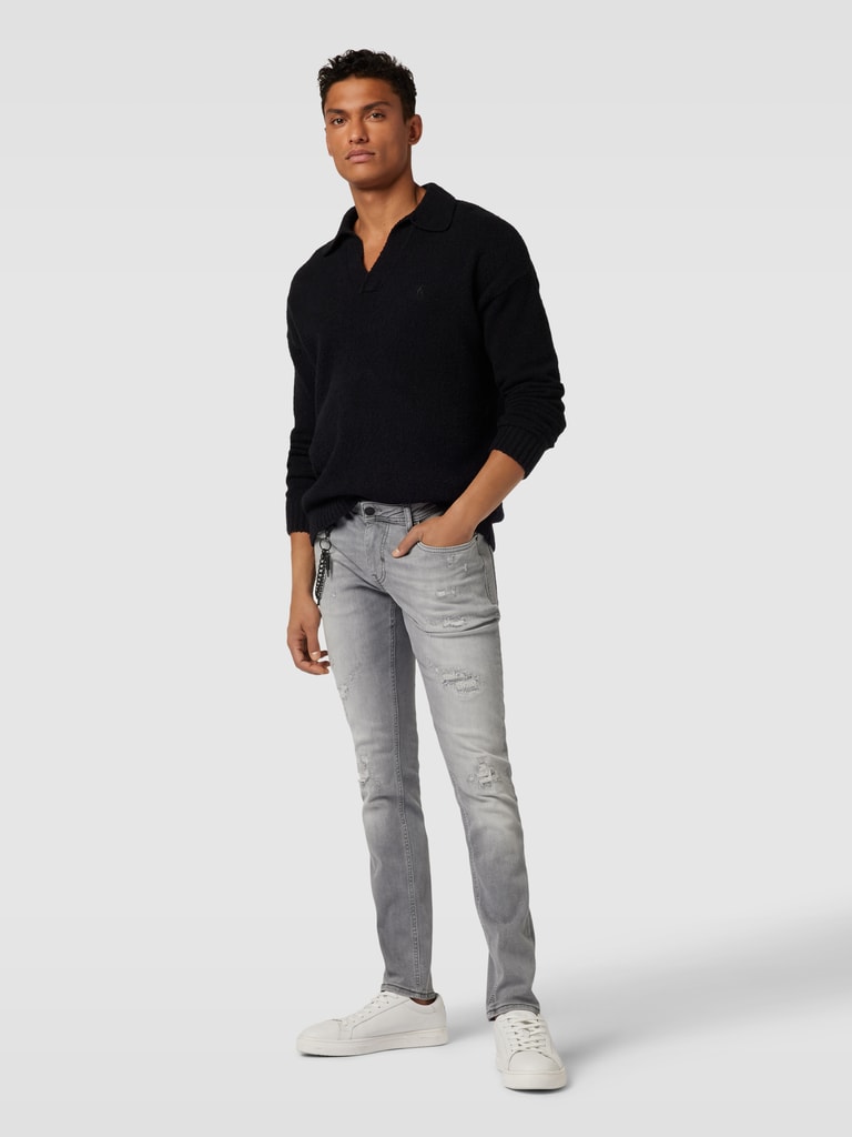 Antony Morato Tapered Fit Jeans mit Ketten-Detail (hellgrau) online kaufen