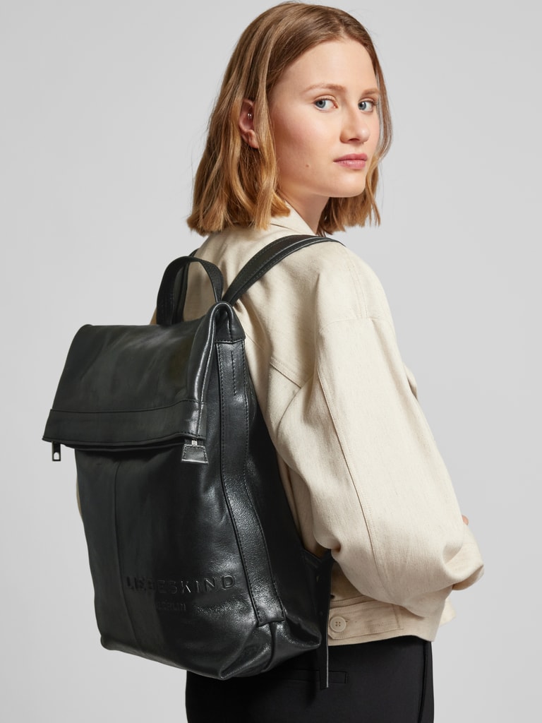 LIEBESKIND BERLIN Leren rugzak met label in reliëf, model 'Elivra' in ...