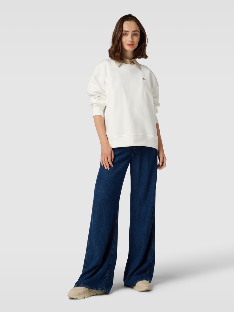 Gant Sweatshirt mit gerippten Abschlüssen Modell 'SHIELD' (ecru) online ...