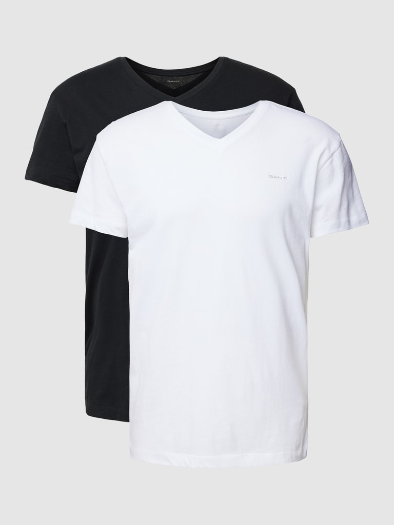 Gant T-Shirt mit Label-Print im 2er-Pack (black) online kaufen