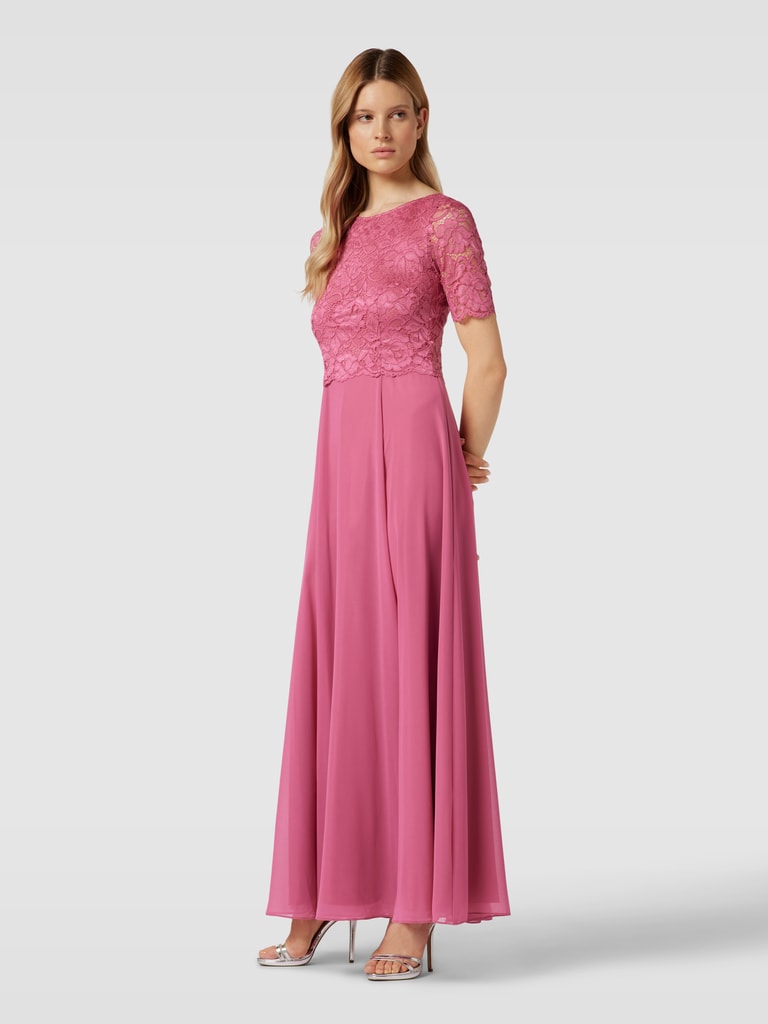 Vera Mont Avondjurk met ajourpatroon in rosé online kopen | P&C