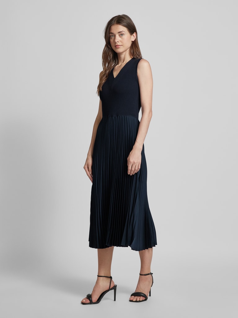 BOSS Midikleid mit Plisseefalten Modell 'Farara' (marine) online kaufen
