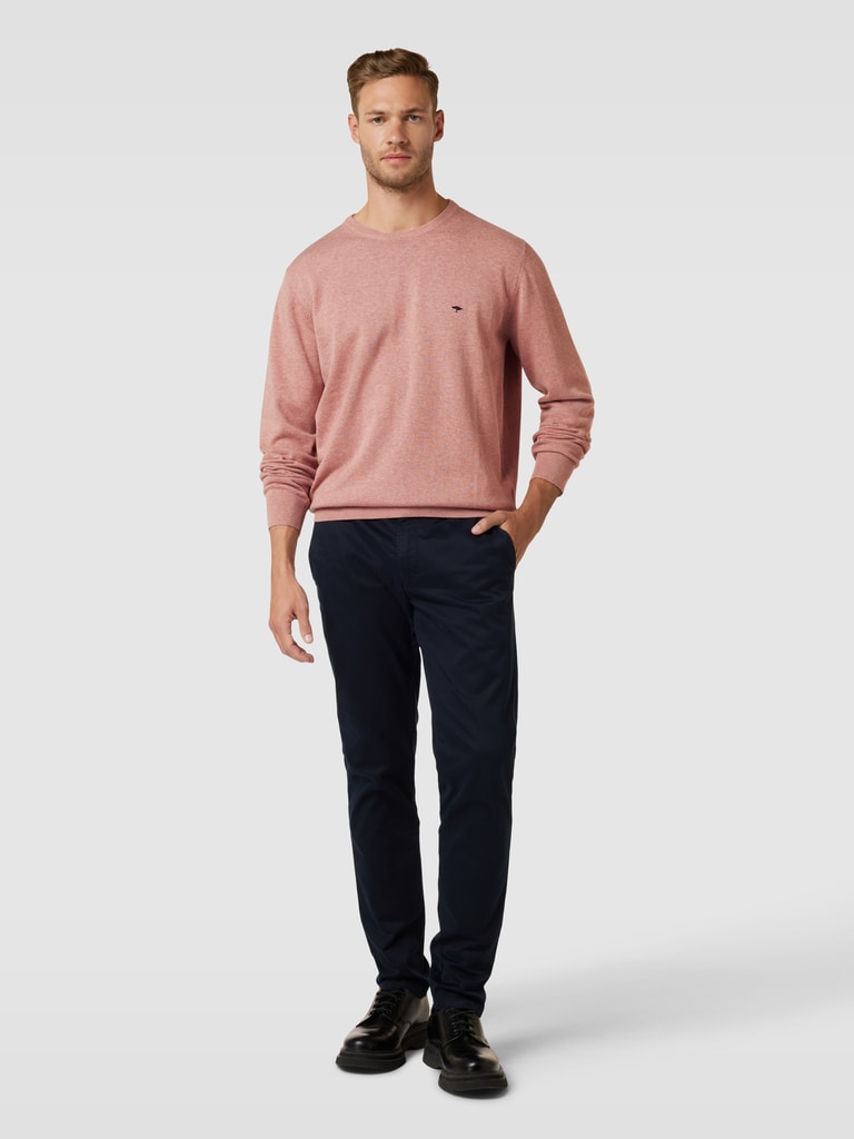 Fynch-Hatton Strickpullover mit Label-Stitching (altrosa) online kaufen