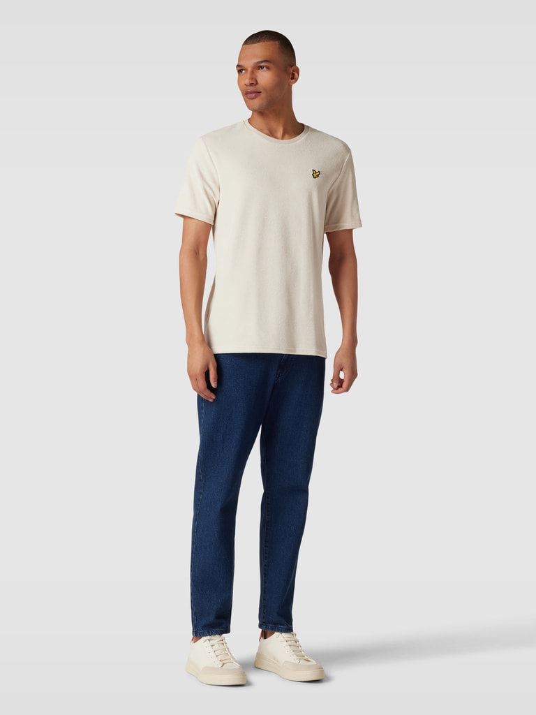 Lyle & Scott T-shirt met logobadge, model 'Towelling' in beige online ...