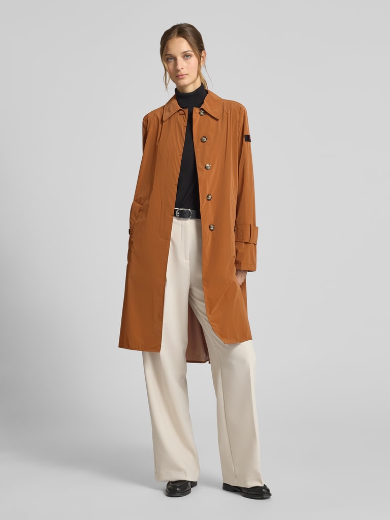 Peuterey Lange jas met strookzak, model 'Abeba' in terracotta online ...