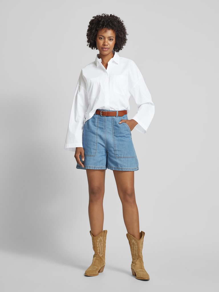 Kup online Stefanel Bluzka z nakładanymi kieszeniami na piersi (biały)