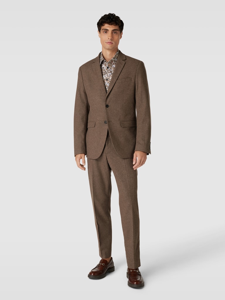 SELECTED HOMME Slim Fit 2-Knopf-Sakko mit Reverskragen (hellbraun ...