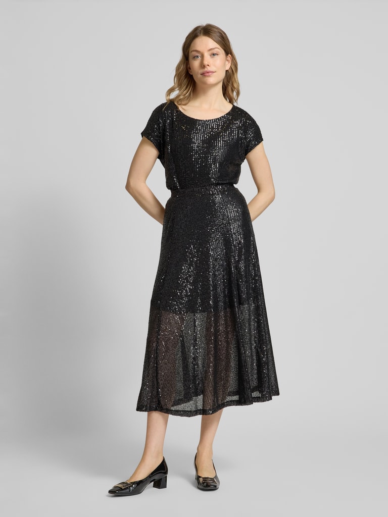 Christian Berg Woman Knielanger Rock mit Paillettenbesatz (black ...