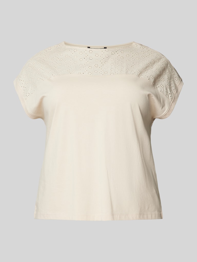Vero Moda T-shirt met broderie anglaise, model 'KAYA' in beige online ...