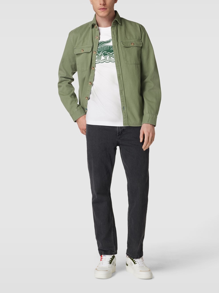 Lacoste T-Shirt mit Label-Print (weiss) online kaufen