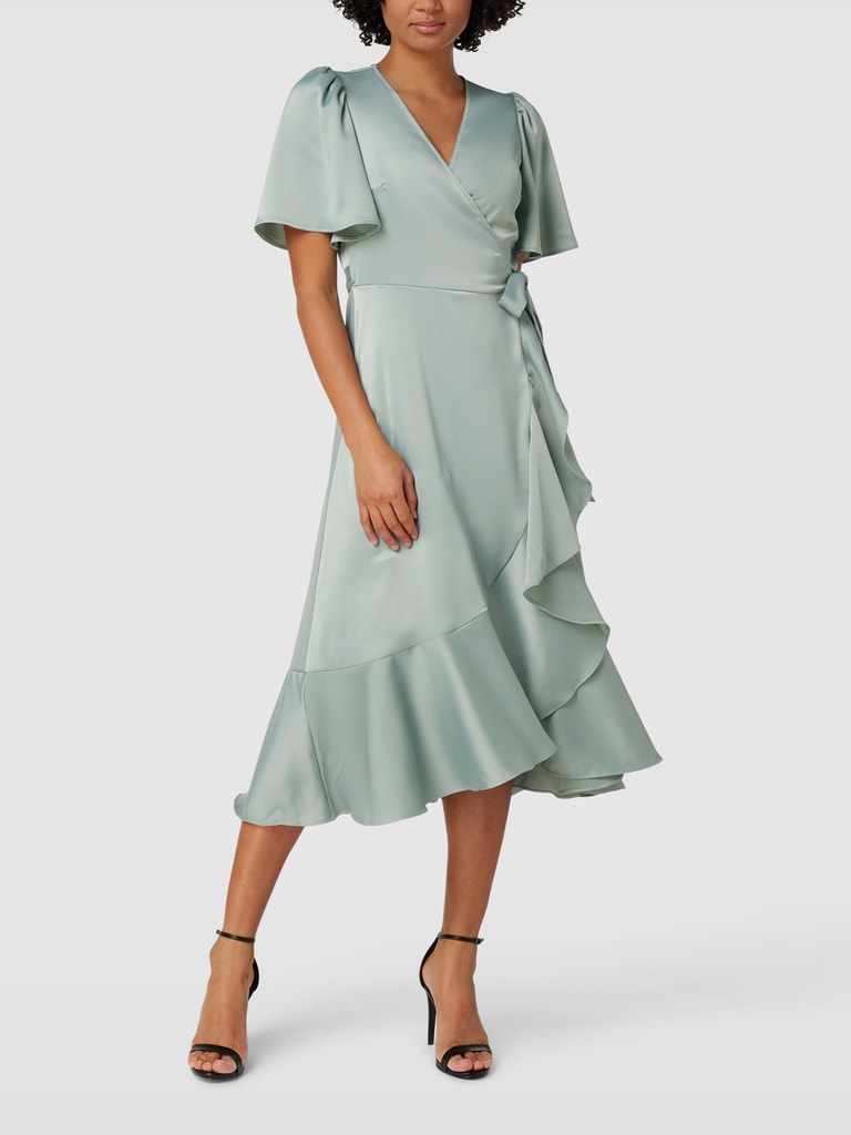 YAS Midikleid mit Wickel-Optik Modell 'Thea' (schilf) online kaufen