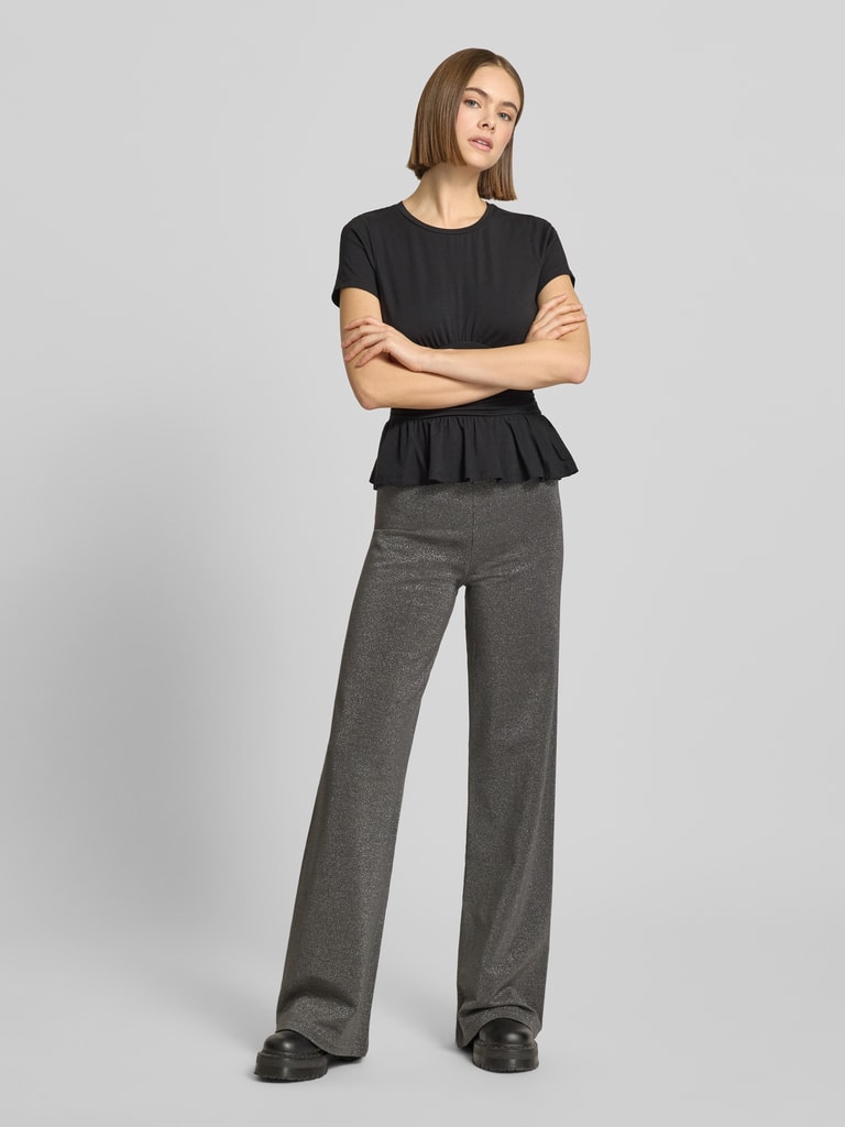 OH APRIL Schimmernde Flared Hose mit elastischem Bund Modell 'Loui ...
