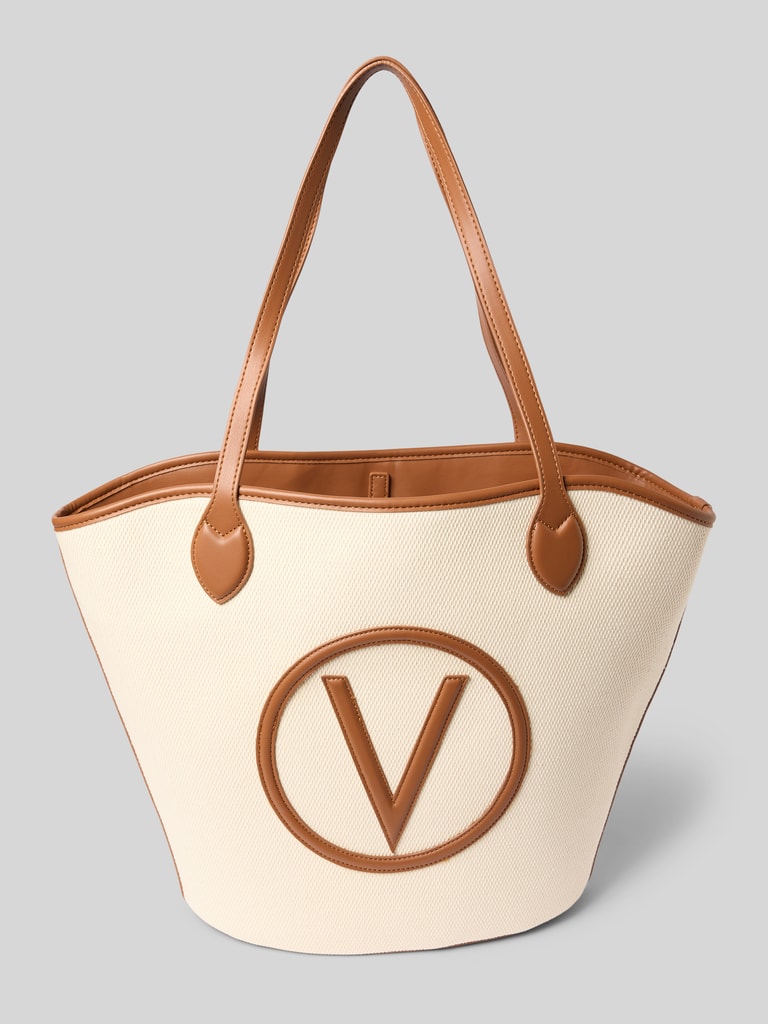 VALENTINO BAGS Shopper met label in reliëf, model 'COVENT' in cognac ...