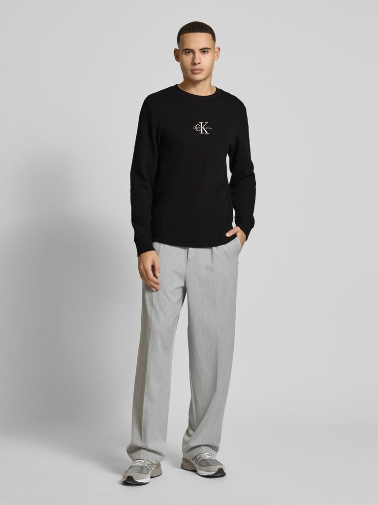 Calvin Klein Jeans Longsleeve mit Logo-Stitching (black) online kaufen
